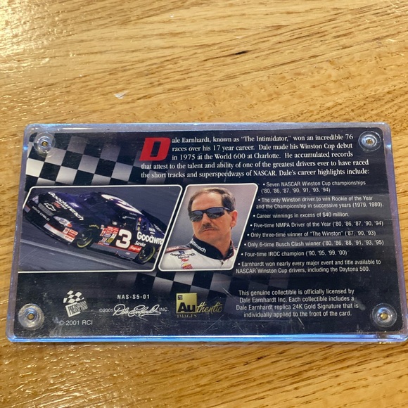 Other | Dale Earnhardt Card With 24k Gold Replica Signature And Car ...
